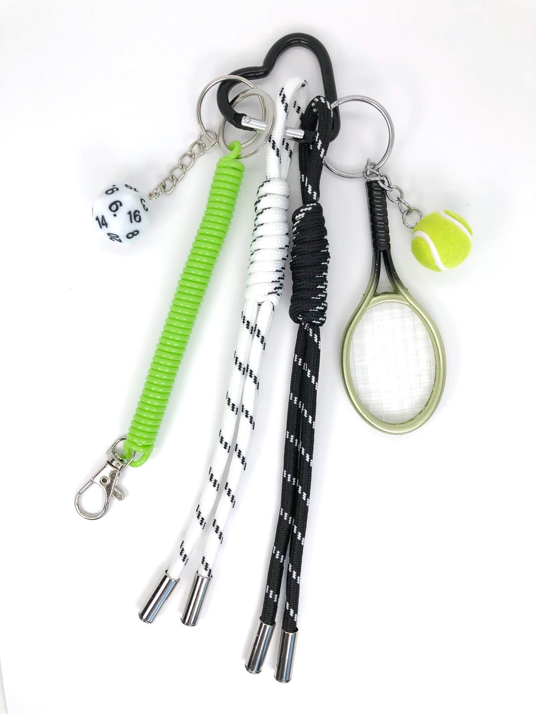 Rope Bag Charm Tennis Player Gift, Sport Theme Keychain, Rope Charms ...