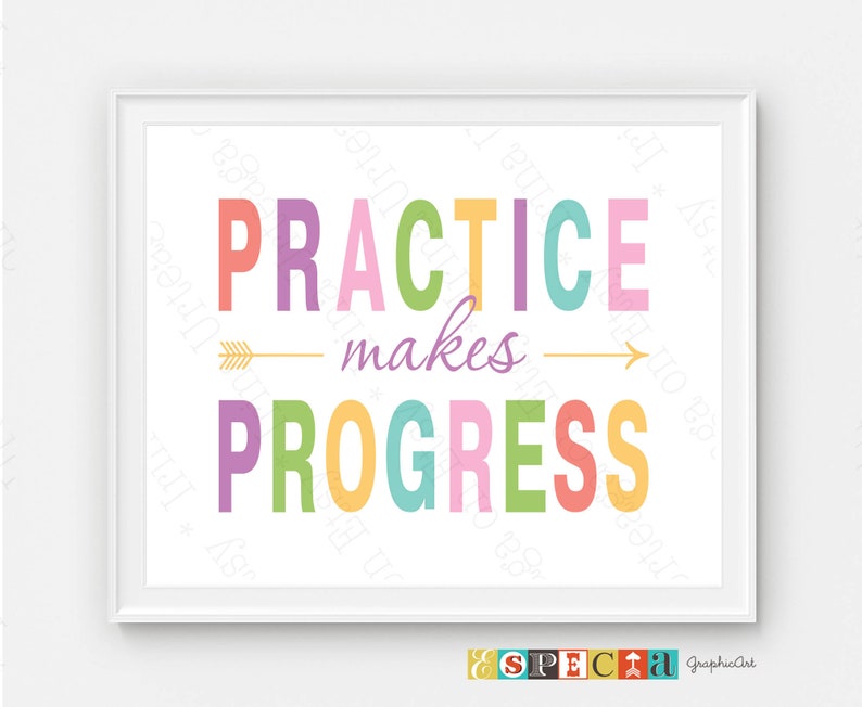 Practice Makes Progress Printable Wall Art Quote Print for - Etsy