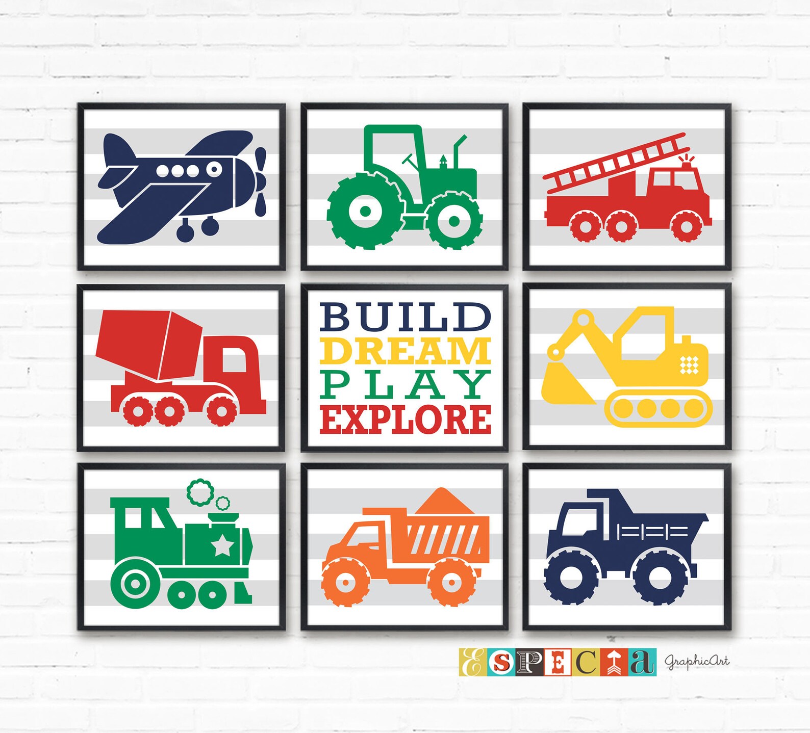 Truck Wall Art Printable Posters for DIY Transportation Theme - Etsy
