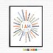 I Am Affirmation Words, PRINTABLE Wall Art Print for Kids Room ...