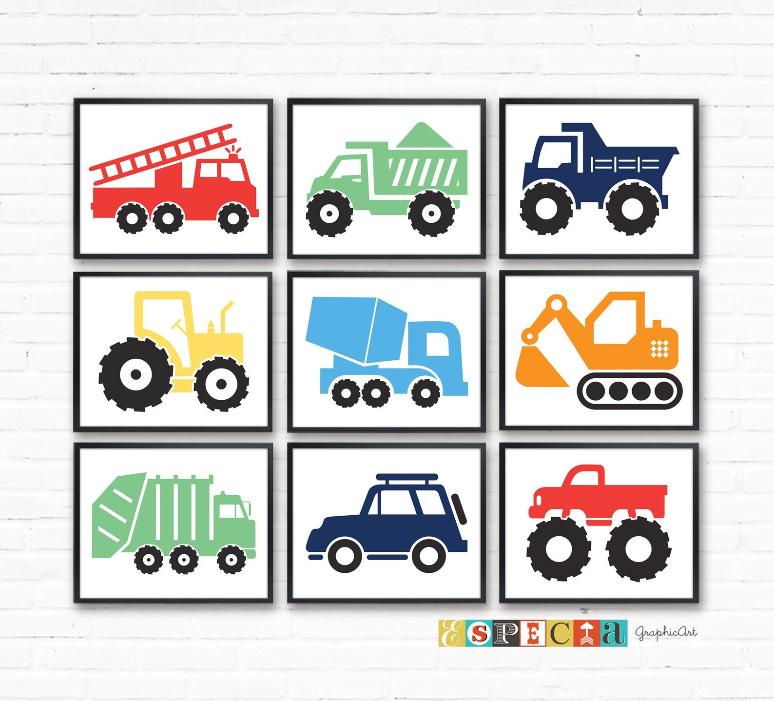 Car Theme Nursery Decor PRINTABLE Wall Art Prints - Etsy