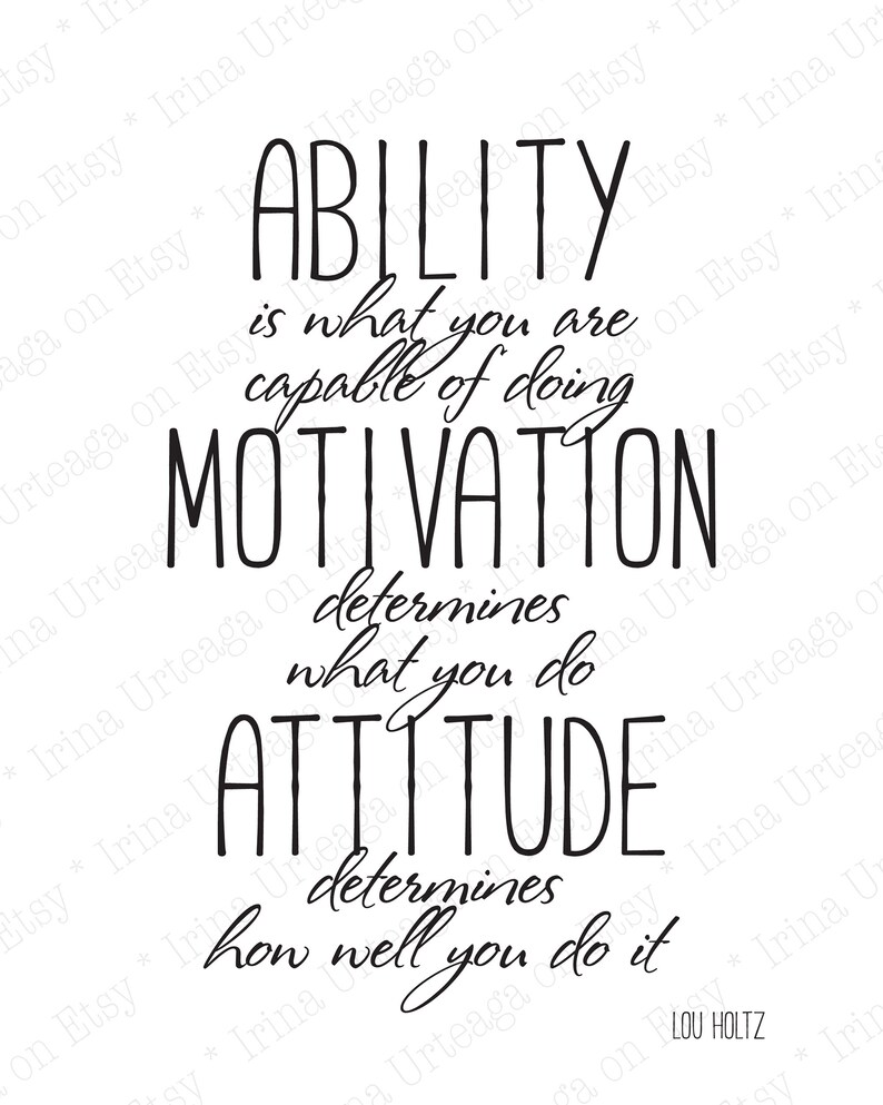 Ability Motivation Attitude Printable Poster 8x10 11x14 - Etsy