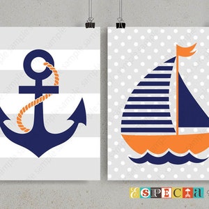 Printable Nautical Wall Art for Kids Nursery, Play Room or Bedroom ...