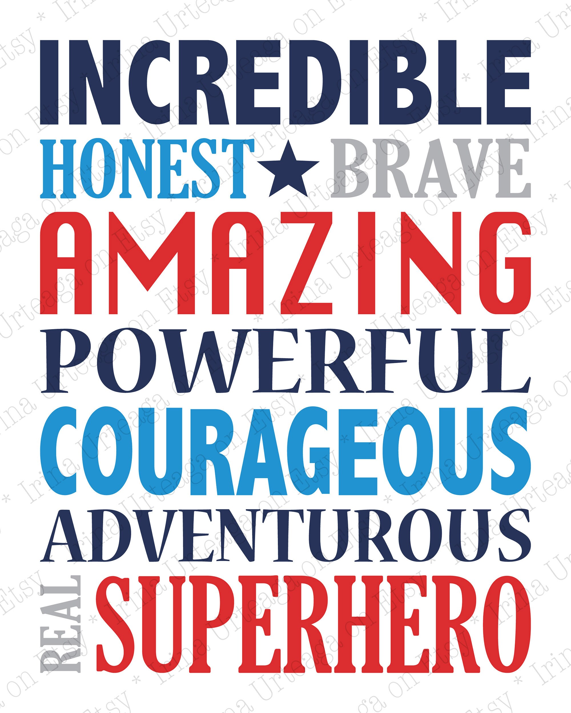 Superhero boy room decor Printable wall art Toddler playroom | Etsy