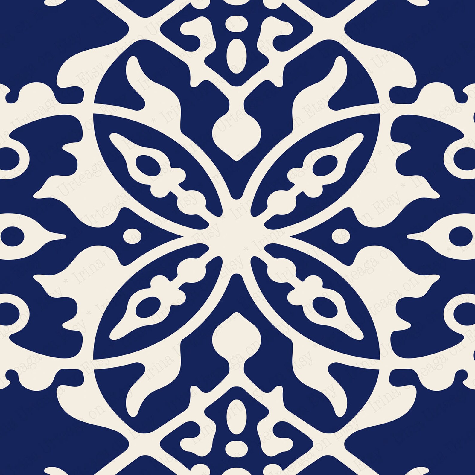 Dark Blue Home Decor Printable Geometric Wall Art Prints Set - Etsy