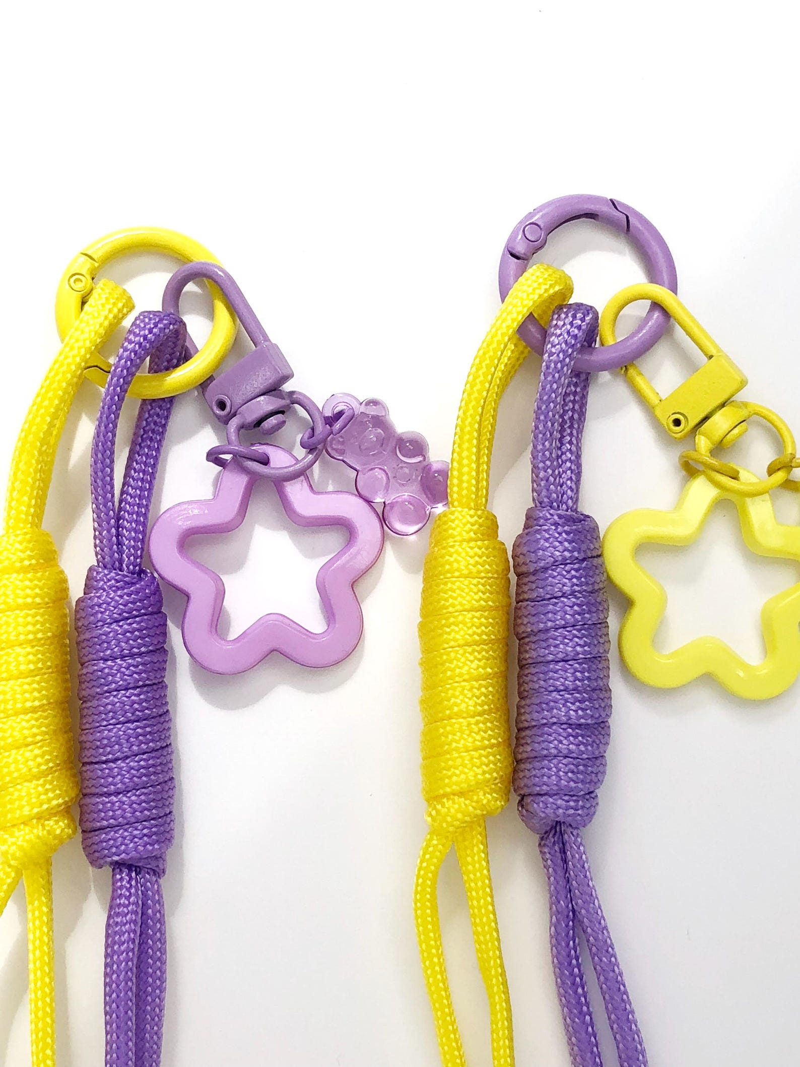 Cute Paracord Bag Charm, Star With Bear Keychain, Kawaii Rope Accessory ...