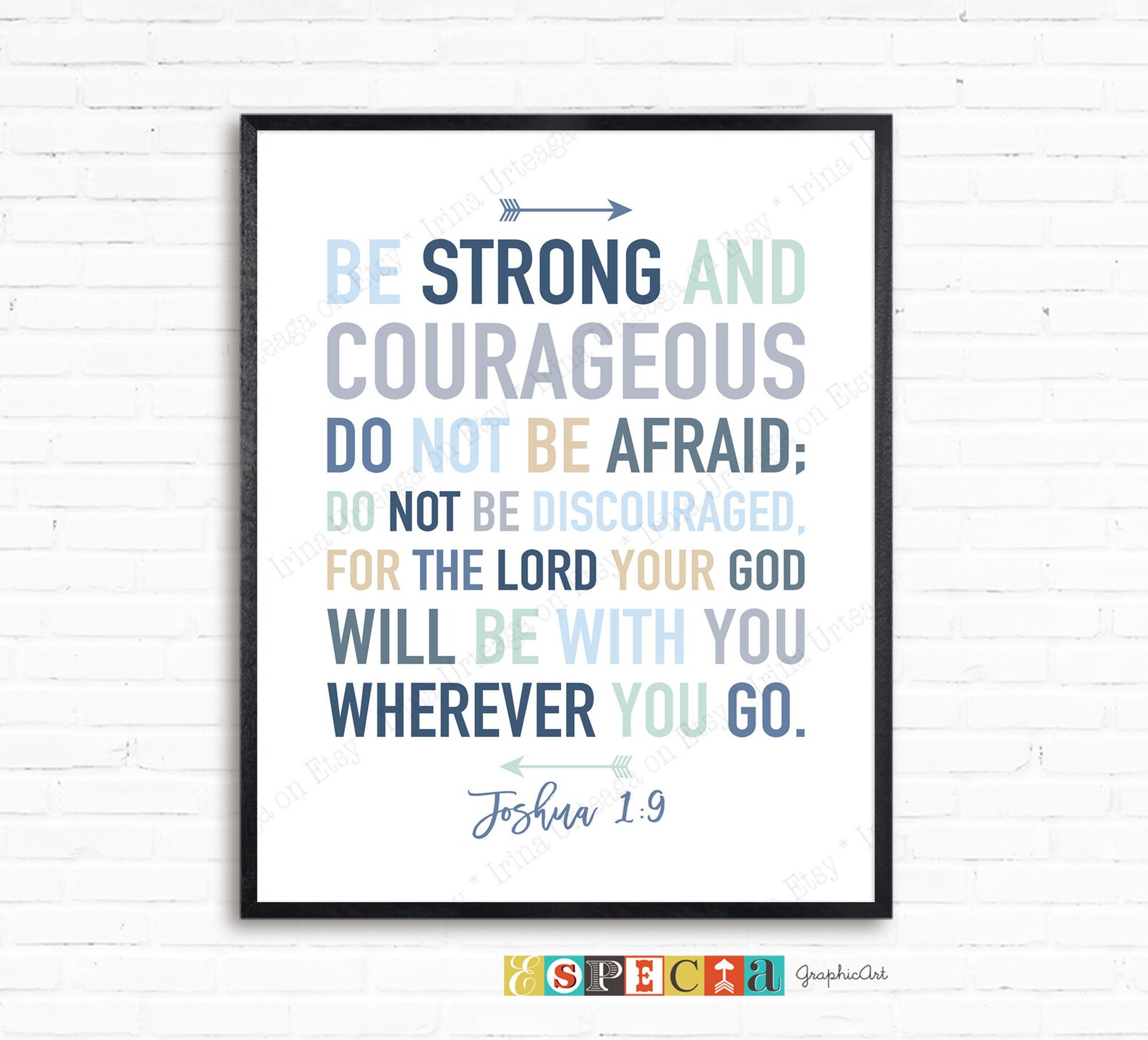 Joshua 1 9 Wall Art Printable Sign for DIY Boy Nursery or - Etsy