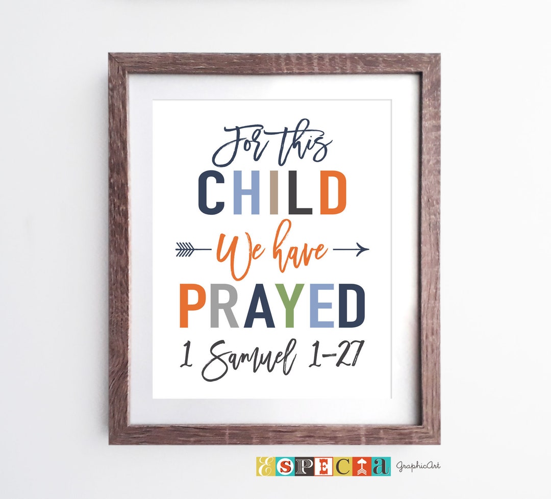 Christian Kids Decor for This Child We Have Prayed Printable Bible ...