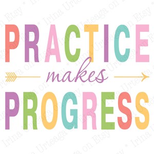 Practice Makes Progress Printable Wall Art, Quote Print for DIY Kids ...