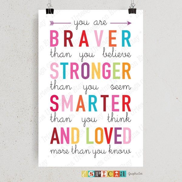 You Are Braver Than You Believe - Etsy