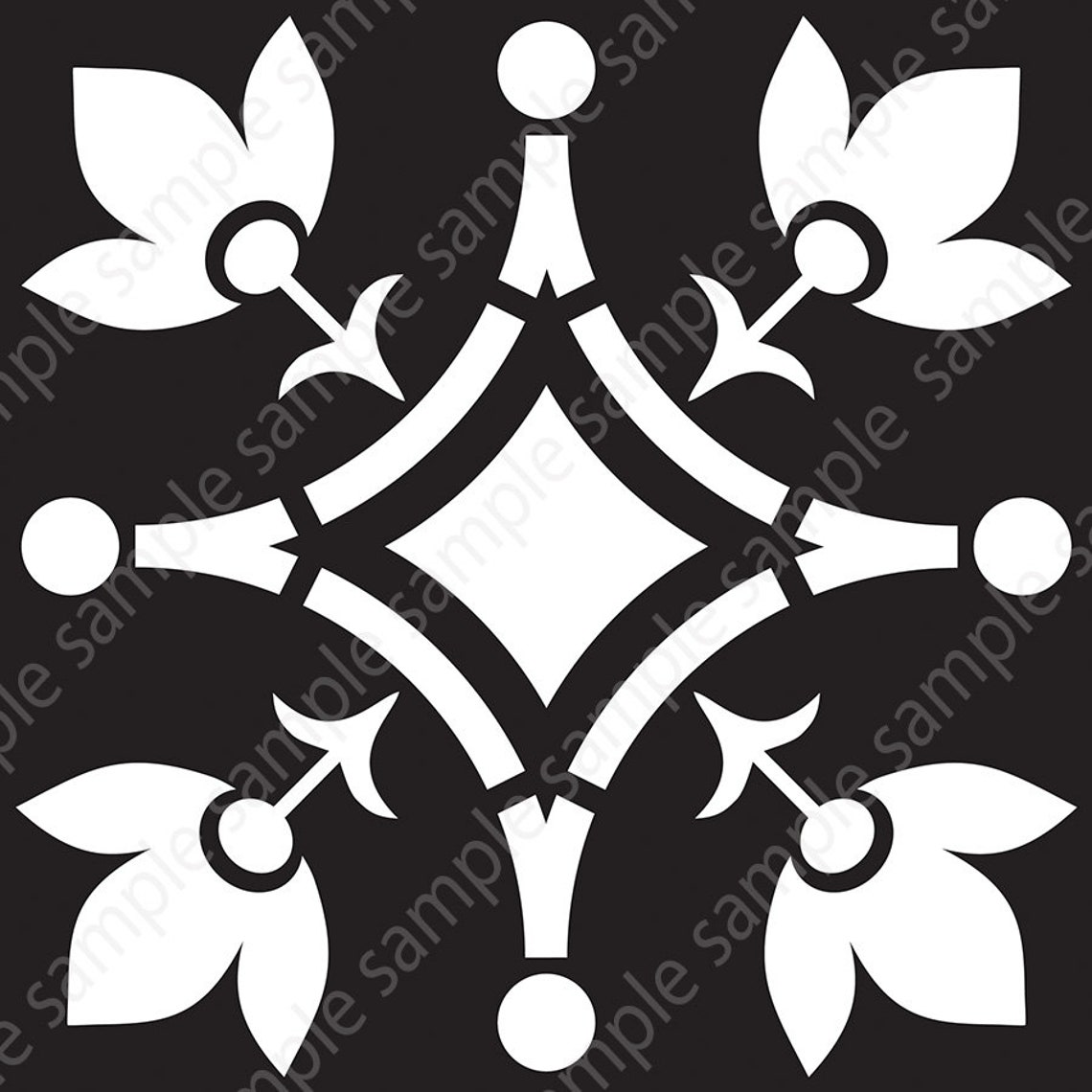 Mosaic Tile Wall Art PRINTABLE Black White Digital Tiles Set - Etsy