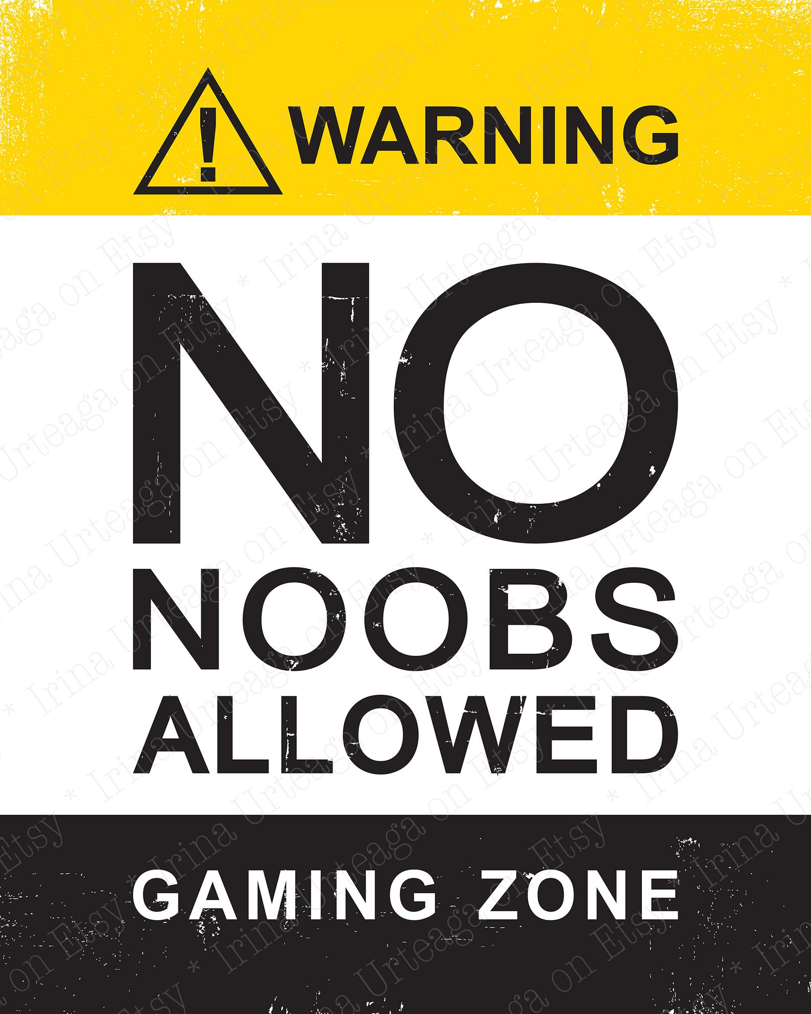 No Gaming Noobs Game Room Sign Printable Wall Art for Gamer - Etsy