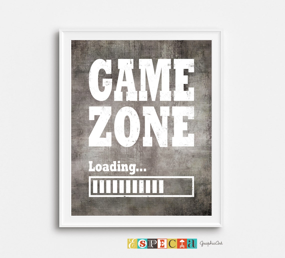 Game Zone Sign Printable Wall Art for Teen Boy Gaming Room | Etsy