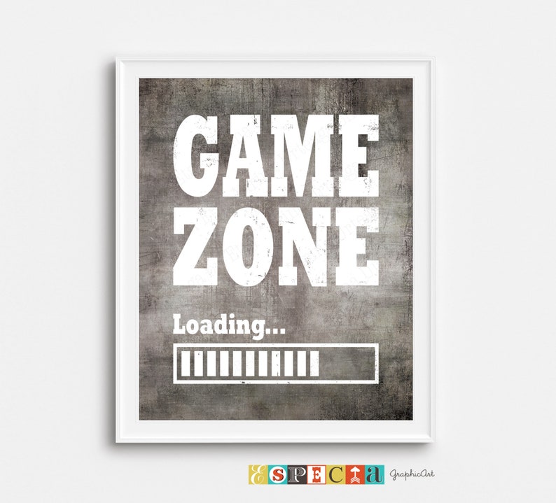 Game Zone Sign Printable Wall Art for Teen Boy Gaming Room | Etsy