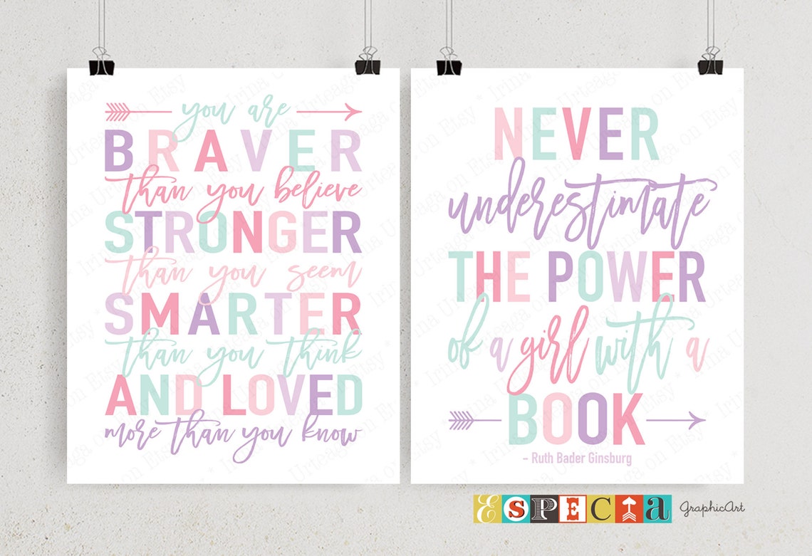 Never Underestimate the Power of a Girl With a Book - Etsy
