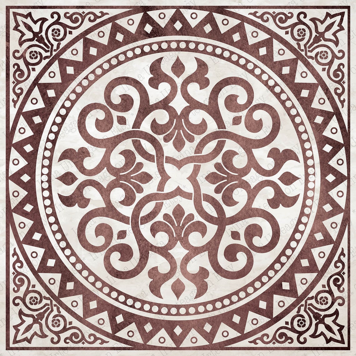 Digital Tiles Medallion Motif Ornate Art Prints Mosaic Tile - Etsy