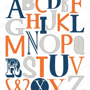 Alphabet Set of 2 Prints for Toddler Boy Playroom, Bedroom or Nursery ...