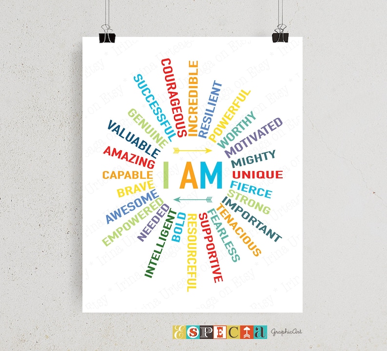 I Am Affirmation Words PRINTABLE Positive Quotes for Boys - Etsy UK