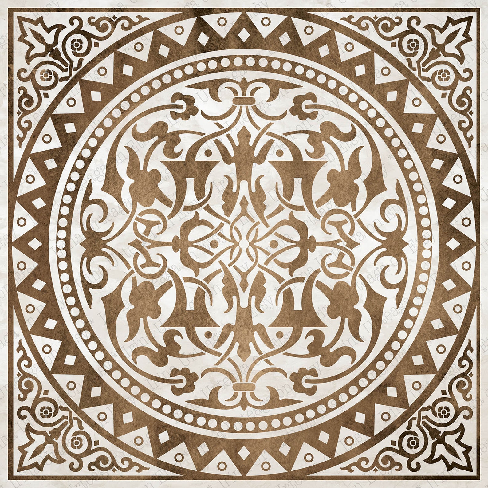 Digital Tiles Medallion Motif Ornate Art Prints Mosaic Tile - Etsy