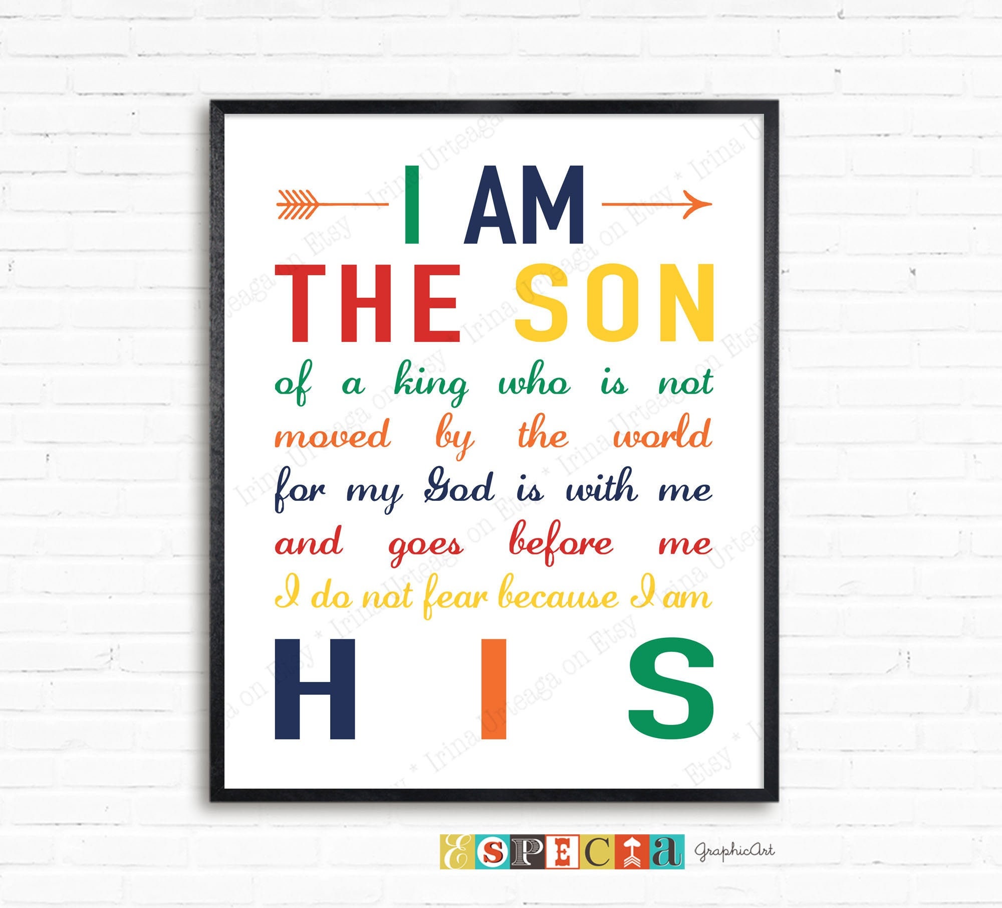 I Am the Son of a King I Am His Printable Bible Verse Nursery Art ...