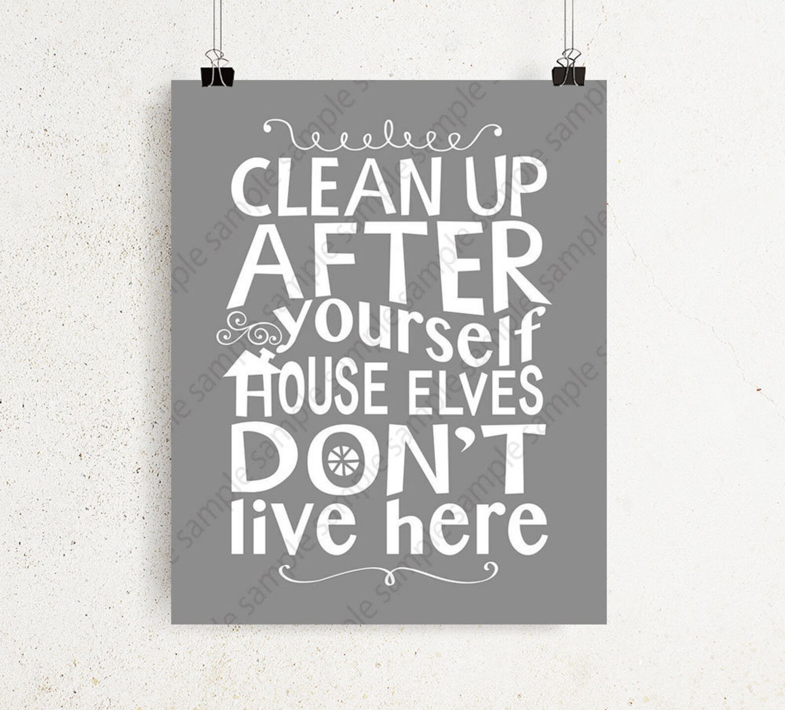 Kitchen Rules Sign PRINTABLE Wall Art House Cleaning DIGITAL - Etsy