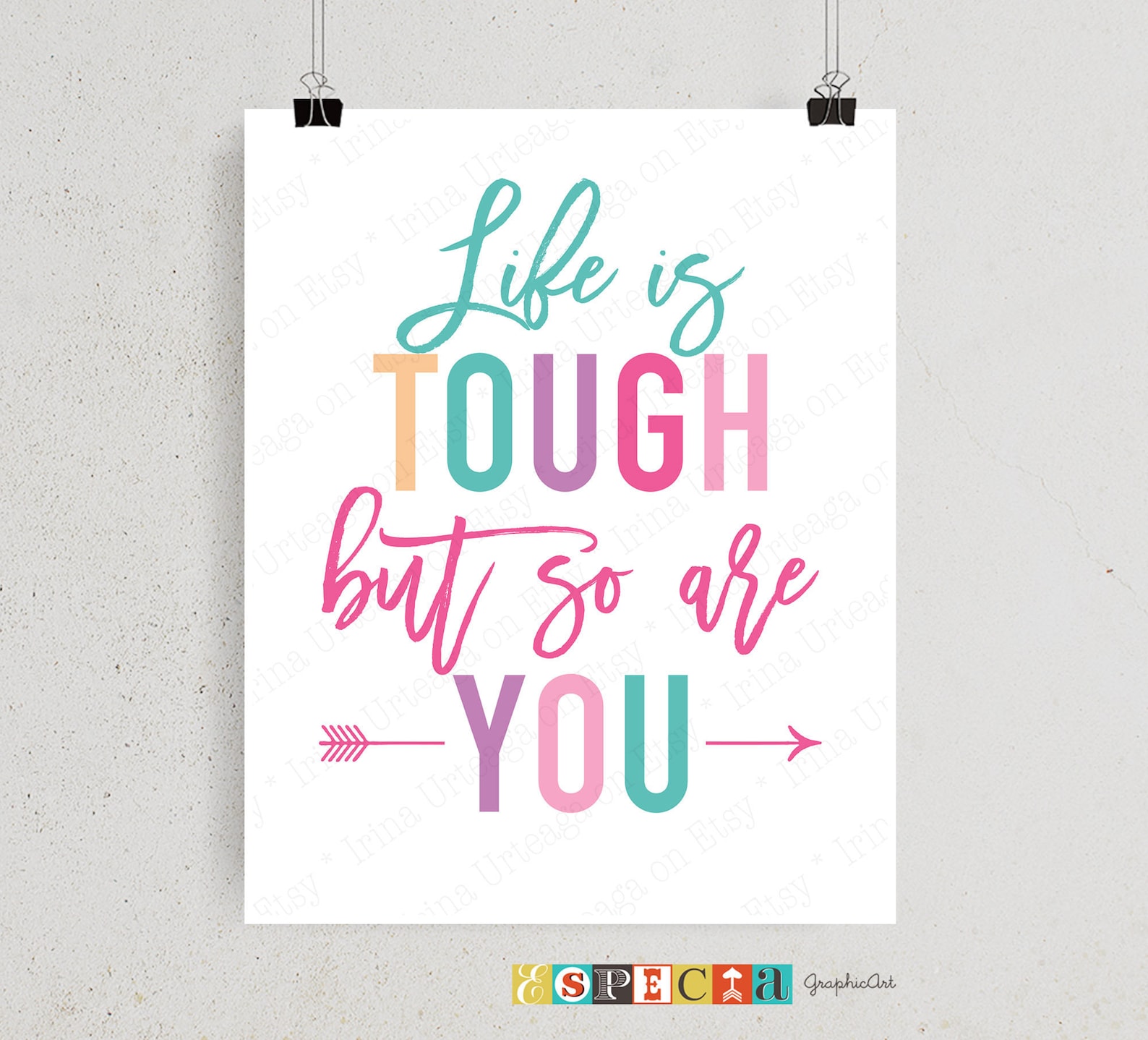 Life is Tough but so Are You Printable Wall Art Print for DIY - Etsy