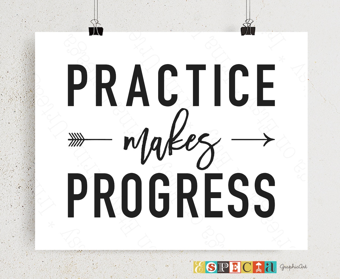Practice Makes Progress Printable Wall Art Print for DIY Kids Room ...