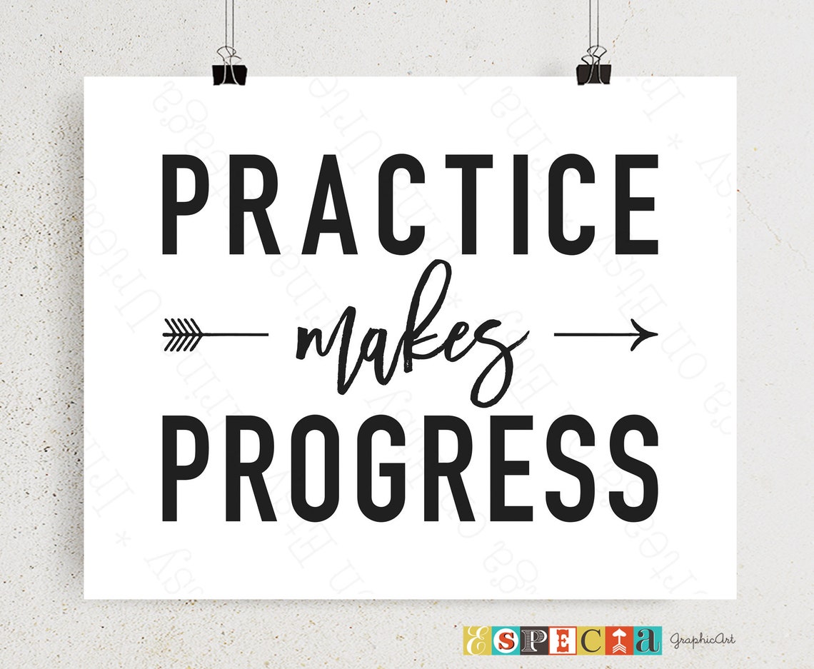 Practice Makes Progress Printable Wall Art Print for DIY Kids - Etsy