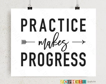 Practice Makes Progress Print - Etsy