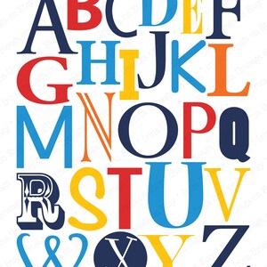 Abc and 123 Alphabet Poster Printable Wall Art for Toddler Boy Room ...