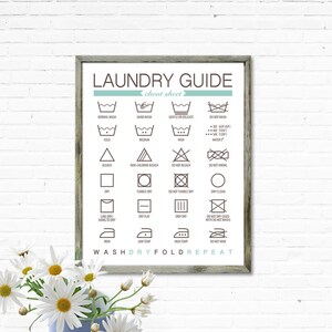 Printable Laundry Guide for Laundry Room Decor, 8x10 11x14 11x17 ...