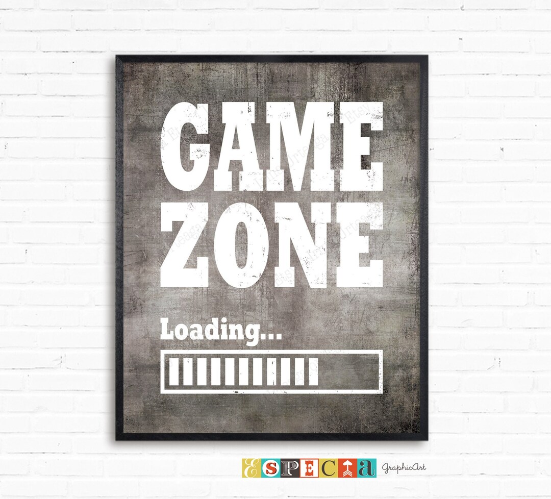 Game Zone Sign Printable Wall Art for Teen Boy Gaming Room Decor, Boys ...