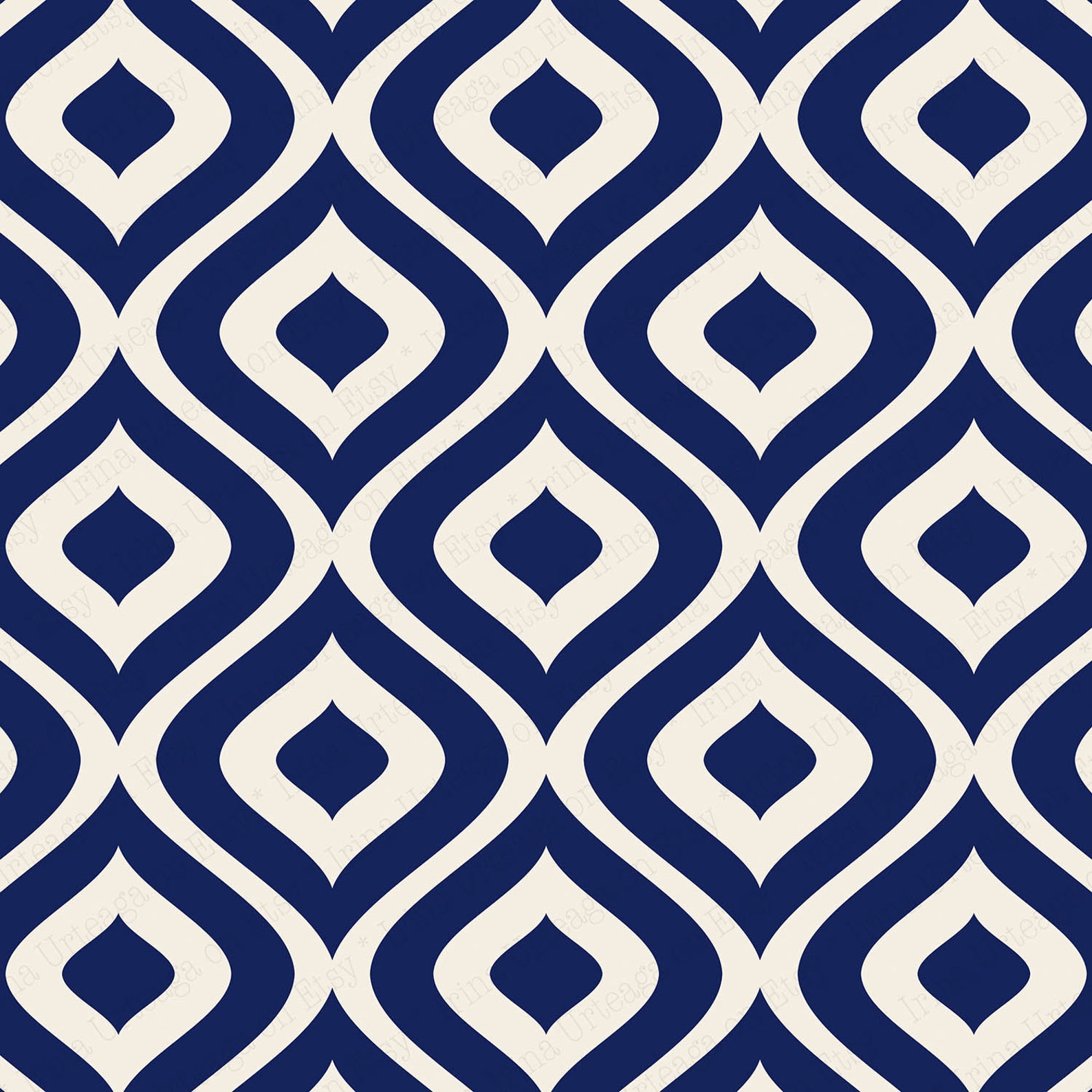 Dark Blue Home Decor Printable Geometric Wall Art Prints Set - Etsy