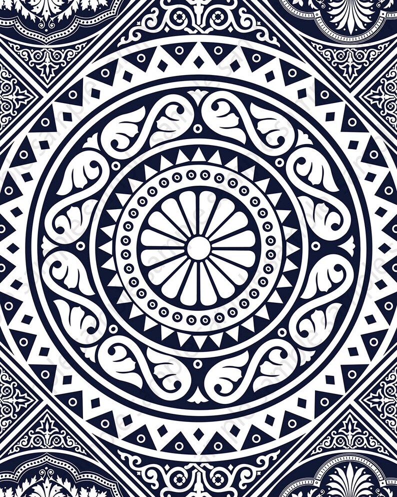 Digital Download Mosaic Tile Wall Art Prints PRINTABLE Set of | Etsy