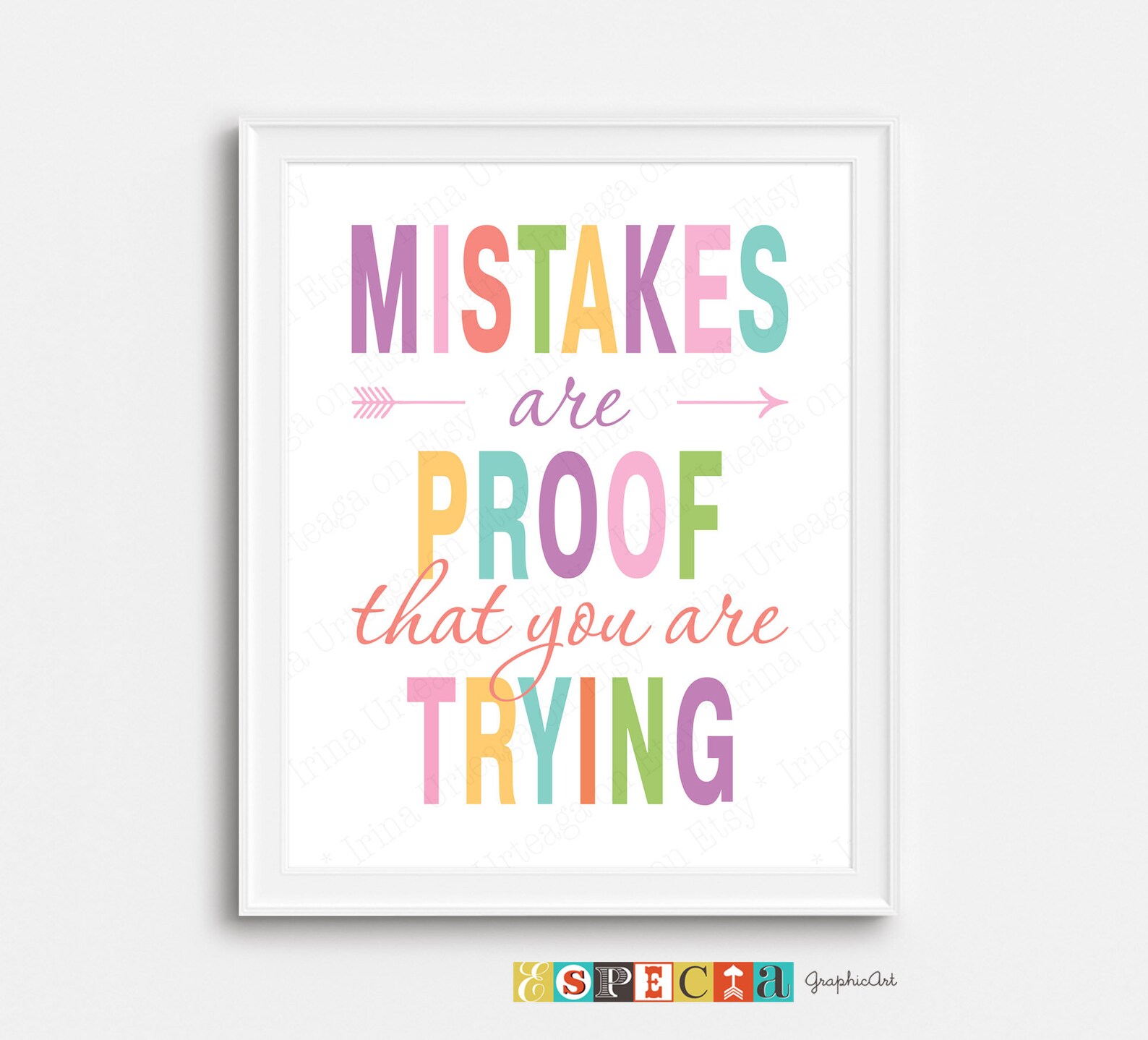 Mistakes Are Proof That You Are Trying Printable Poster for | Etsy