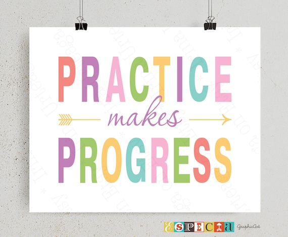 Practice Makes Progress Printable Wall Art Quote Print for - Etsy