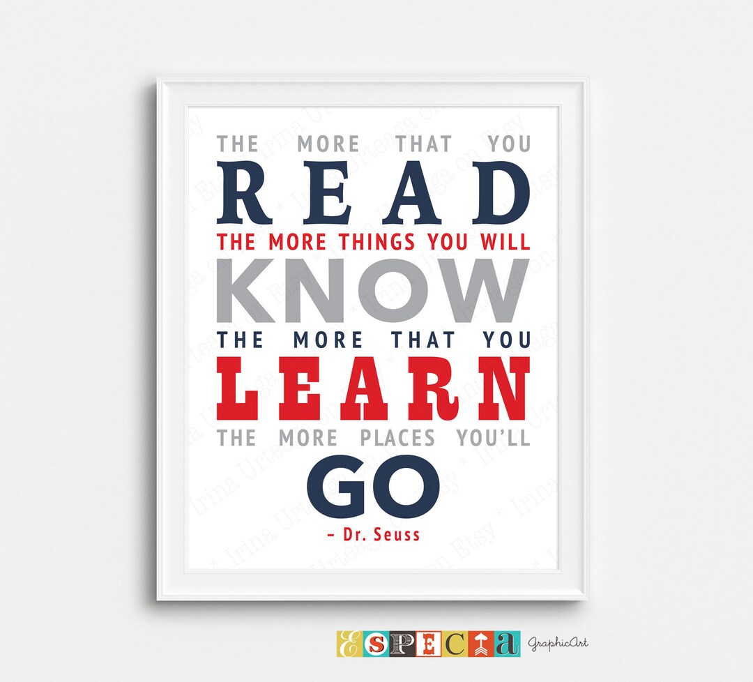 Dr Seuss Quote Printable Wall Art for DIY Boy Room Decor, 8x10 11x14 ...