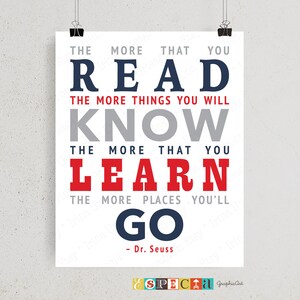 Dr Seuss Quote Printable Wall Art for DIY Boy Room Decor, 8x10 11x14 ...