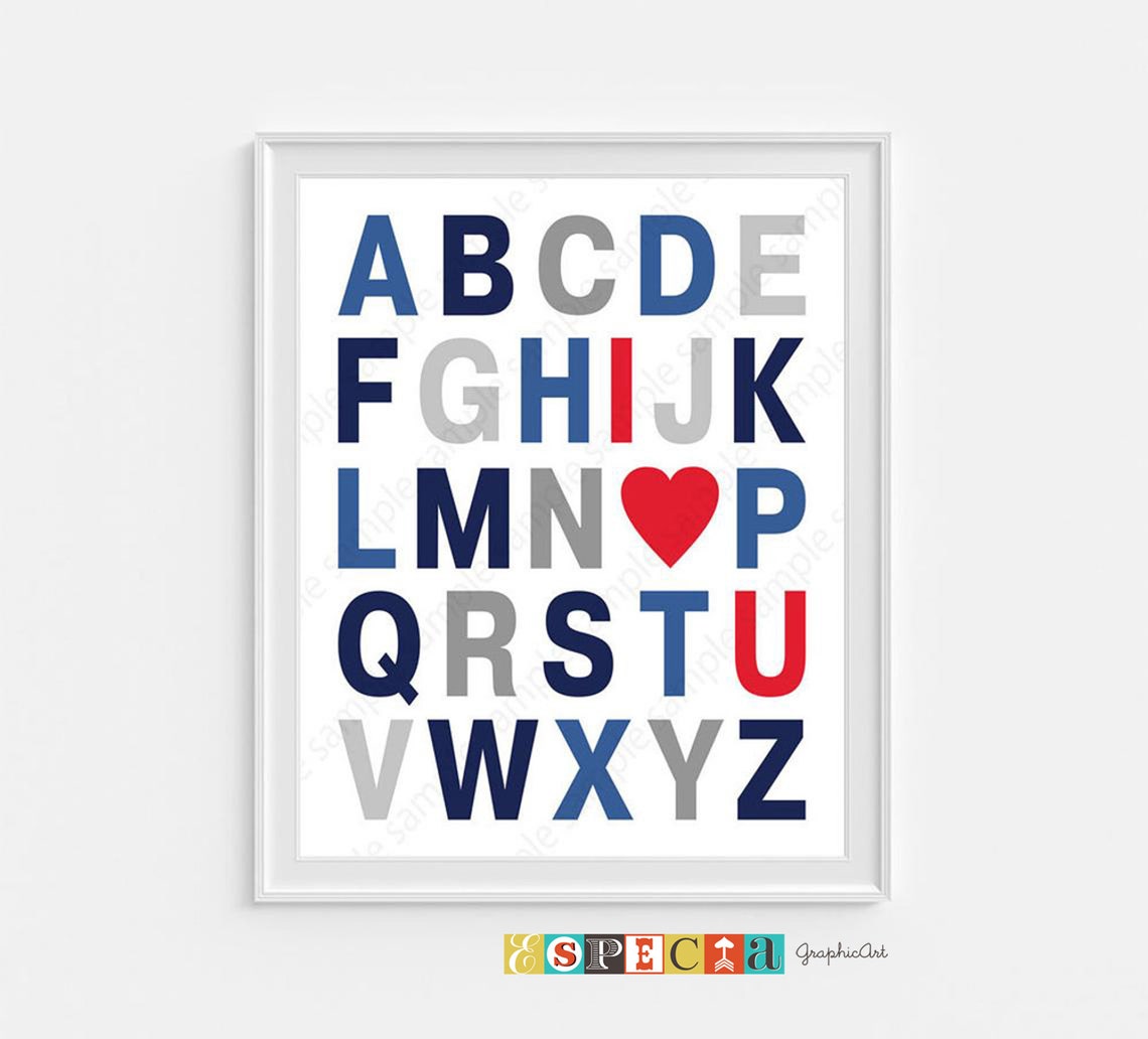 I Love You Wall Art ABC Poster Printable Alphabet for Kids - Etsy