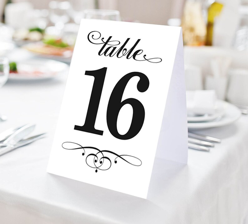 Printable Table Number Set Wedding Table Cards 5x7 Script | Etsy