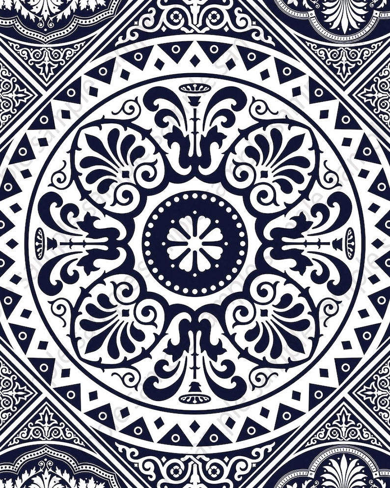 Digital Download Mosaic Tile Wall Art Prints PRINTABLE Set of | Etsy