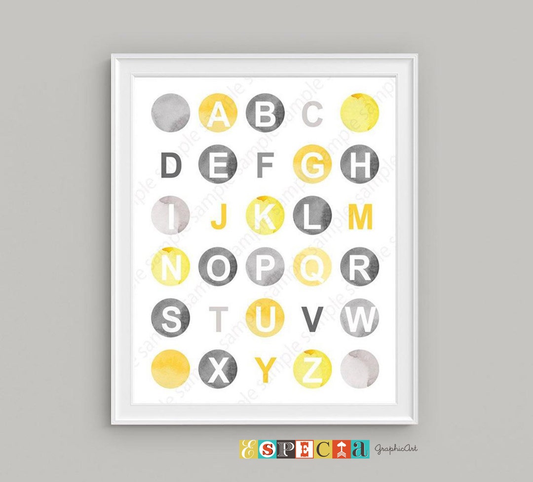Watercolor Alphabet Poster Printable Kids Room Wall Art 8x10 - Etsy ...