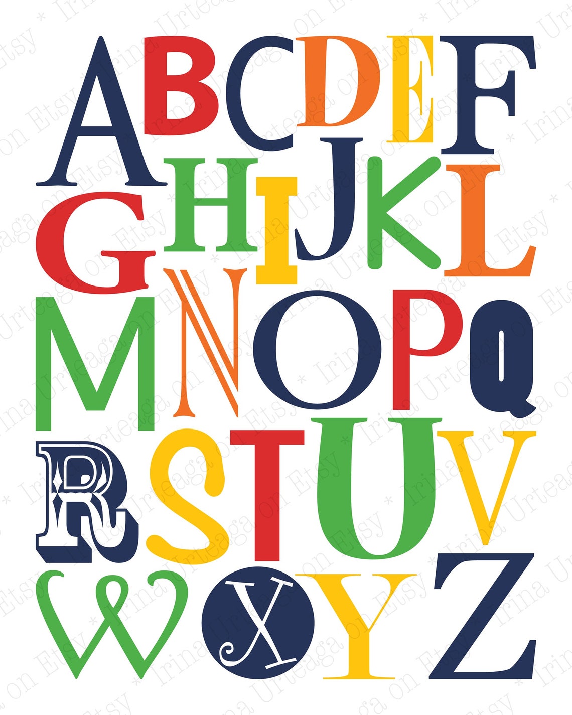 ABC and 123 Printable Art Digital Alphabet Prints for Toddler - Etsy