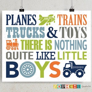 Planes Trains Trucks and Toys Digital Art Print for Little | Etsy