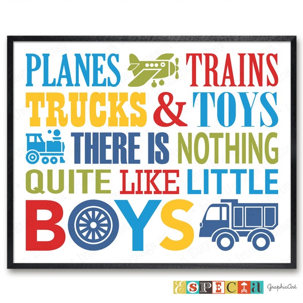 Planes Trains Trucks and Toys Sign - Etsy