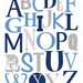 Navy Blue and Gray Alphabet Posters for Toddler Boy Bedroom - Etsy