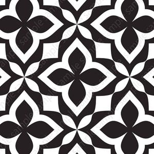 Black White Tiles Printable Wall Art Set of 4 8x8 Geometric Prints ...