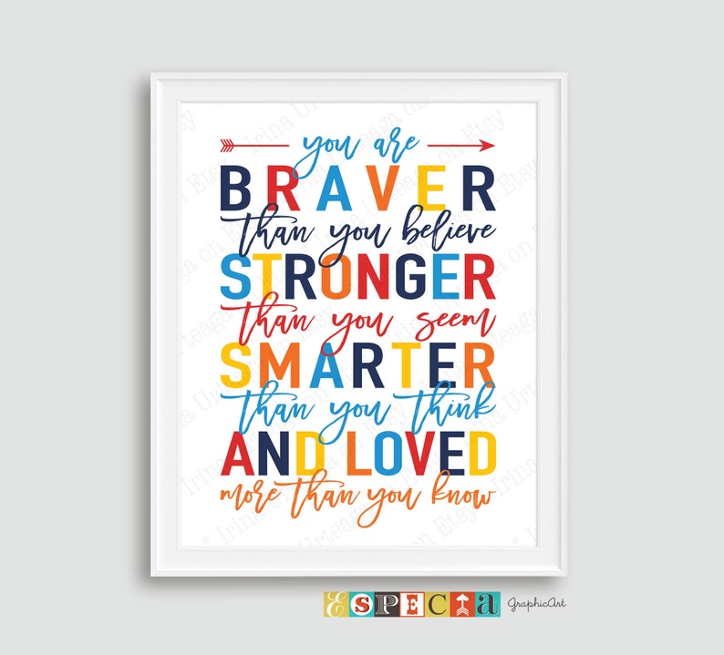 Winnie the Pooh Quote You Are Braver Than You Believe | Etsy