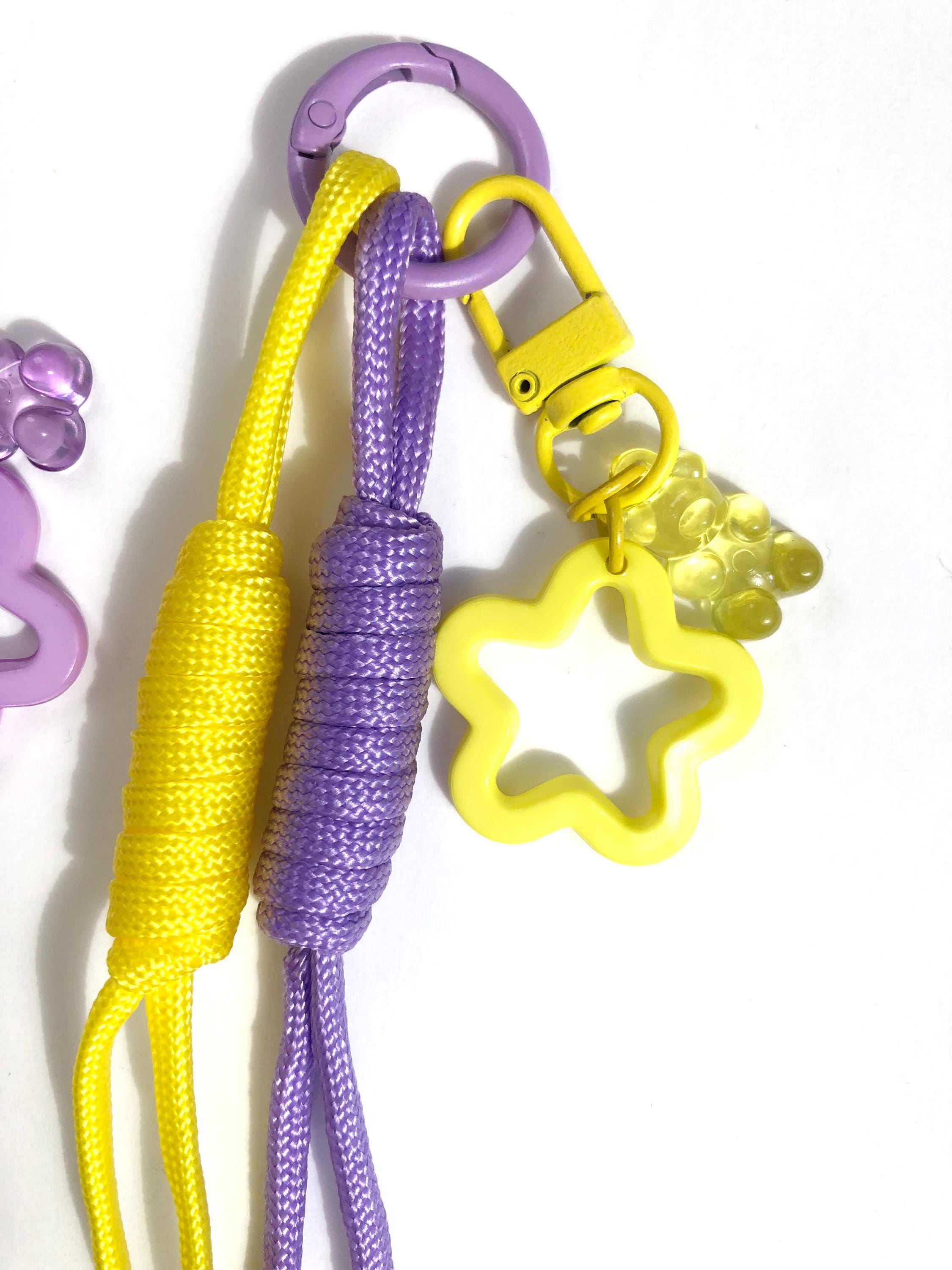Cute Paracord Bag Charm, Star With Bear Keychain, Kawaii Rope Accessory ...
