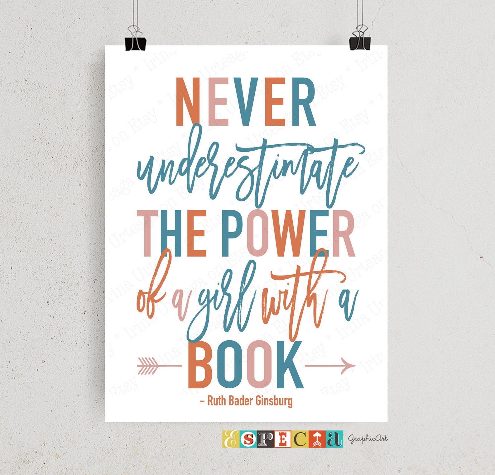 Never Underestimate the Power of a Girl With a Book Printable - Etsy